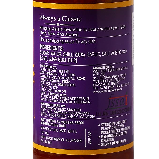Woh Hup Thai Chilli Sauce -450grams – Shreenath Foods Woh Hup Thai Chilli Sauce -450grams – Shreenath Foods